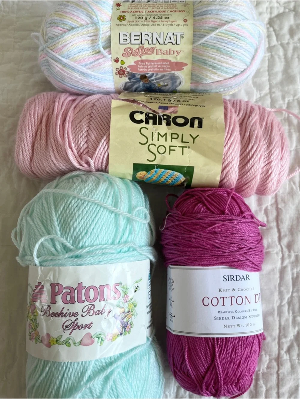 Multiples | Office | Soft Baby Yarn Lot Some New Pastels Pink Green ...